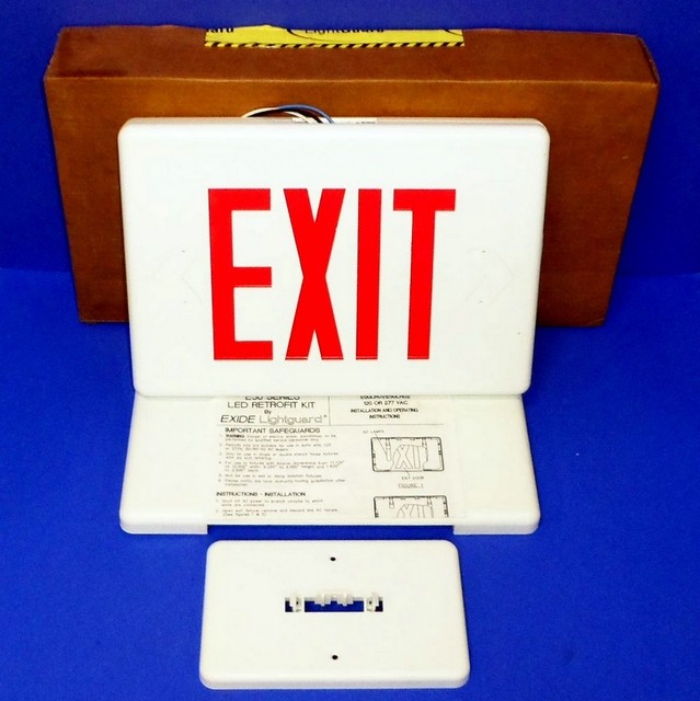 Exide Lightguard E50LRU1 AC Exit Fixture Retrofit Kit Input 120vac 2.5 ...