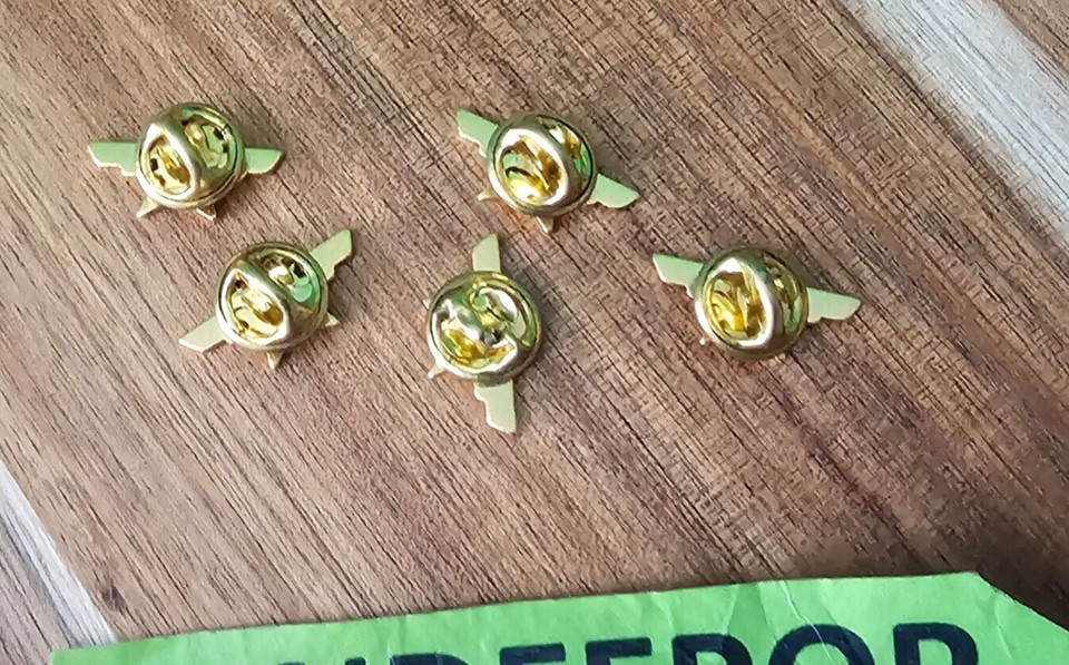 Vintage 5 Piece STA Aviation Pins Airline gold Tone Recognition Jewelry ...