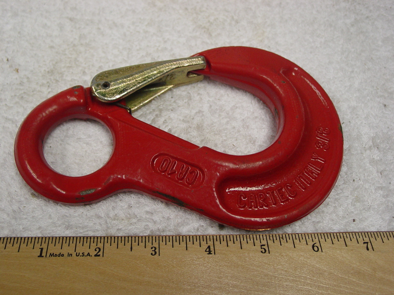 CARTEC 3 TON EYE HOOK W/SAFETY LATCH 3/8 10-8 CA10 6000 WLL MADE IN ...
