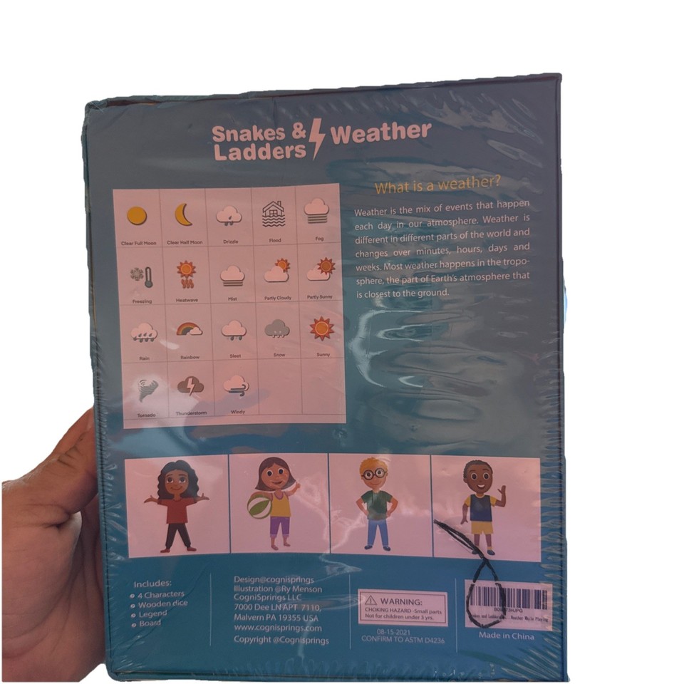 Snakes and Ladders Board Game w/Weather, Kids Snakes And Ladders ...