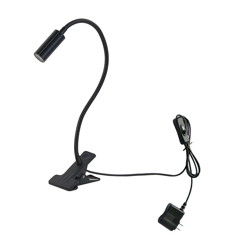 Soft Pipe 3W LED Desk Clamp Clip Light Button Plug-in Picture Lamp ...
