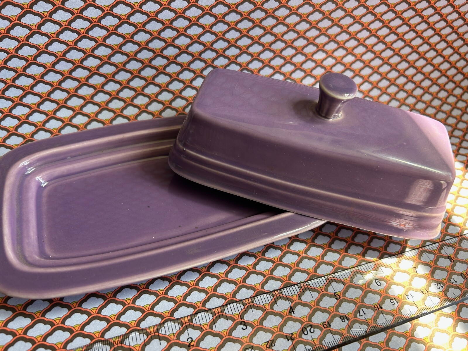 Fiestaware Lilac covered BUTTER DISH plate lid vtg bread purple 1994 ...