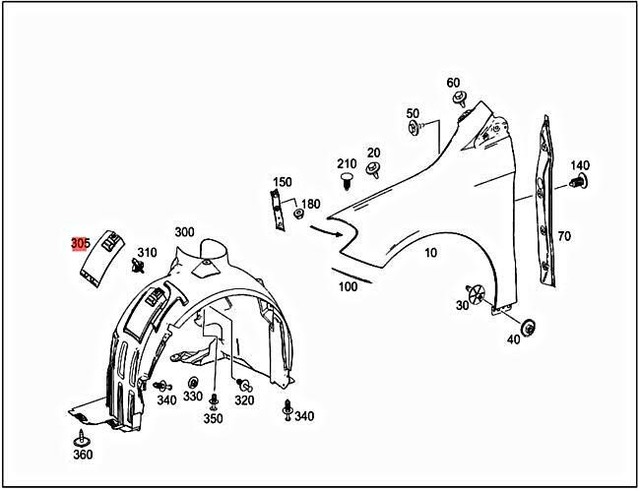MERCEDES OEM 14-16 Cla250 Fender-access Cover 2468840222 for sale ...
