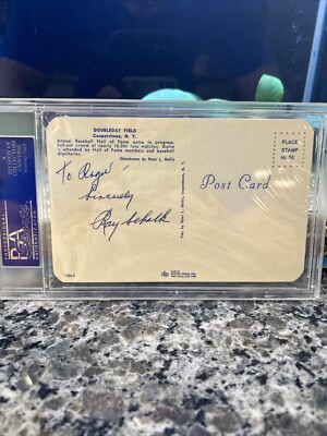 Ray Schalk HOF Auto Signed Postcard Black Sox White Sox Cooperstown ...