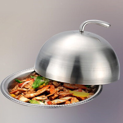 Stainless Steel Cloche Food Cover Dome Serving Plate Dish Dining Dinner ...