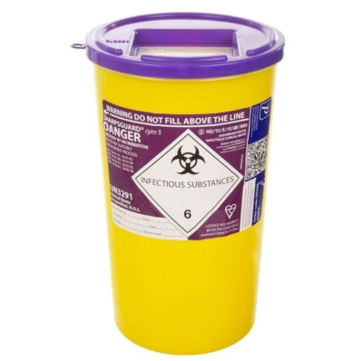 Sharpsguard Purple Cyto Sharps Bins 5 Litre - Syringes, Needles, Clinic ...