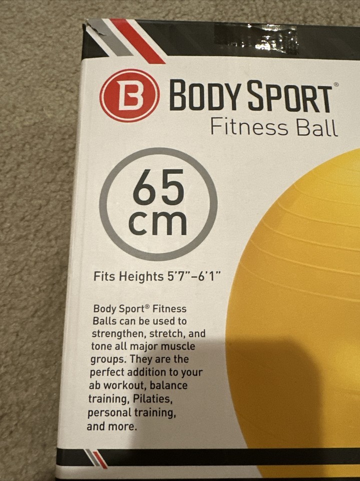 Body Sport 65 cm Medium Fitness Ball Latex Free Exercise Ball | eBay