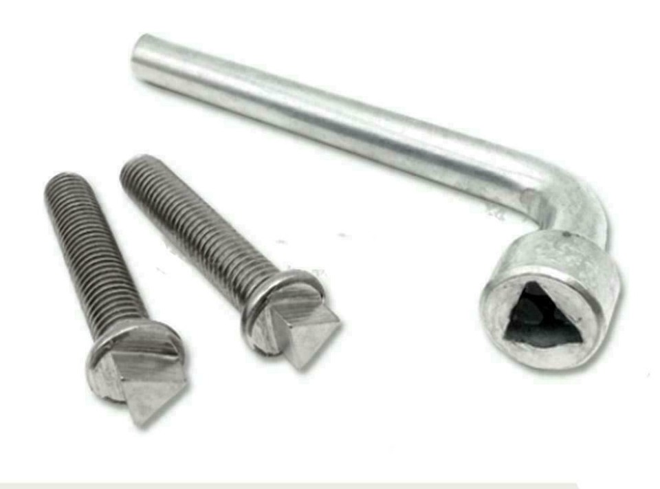 10pcs M8*20 304 ANTI-THEFT BOLTS TRIANGLE HEAD SCREWS +1pcs M8 wrench ...