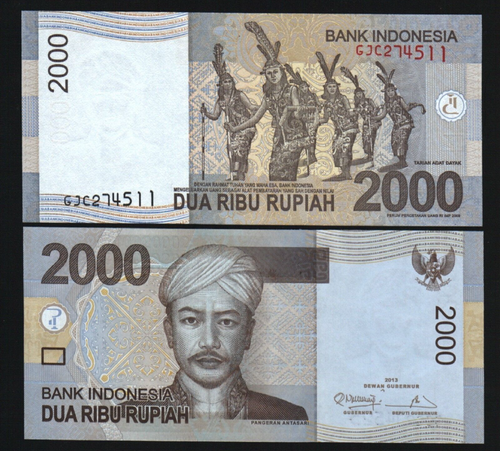 Indonesia 2000 RUPIAH P-148 2009 (2012) Dancer UNC Indonesian Currency ...