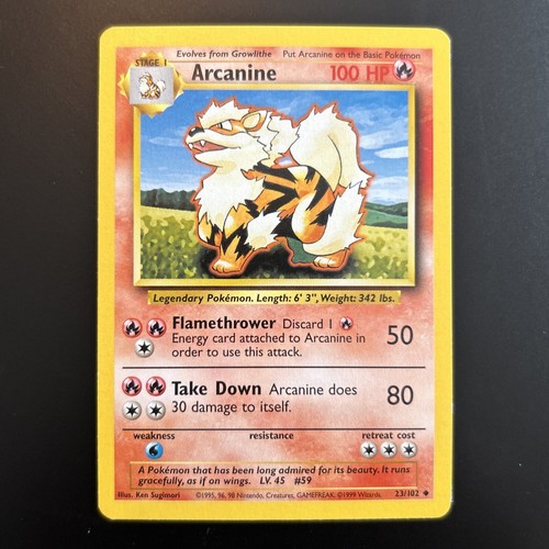 Pokemon TCG - Arcanine - Base Set Unlimited - 23/102 Uncommon - Near ...