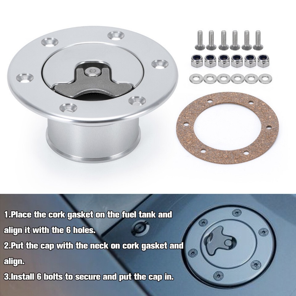 Billet Aluminum Universal Car Fuel Cell Gas Cap Flush Mount With 6Hole ...