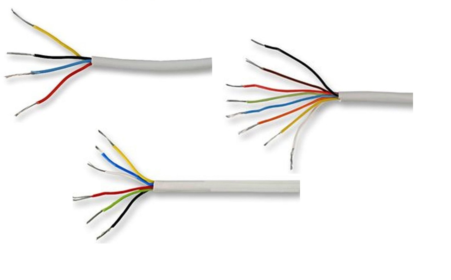 White 4, 6 or 8 Core Burglar / Intruder Alarm Cable for Home / Office ...