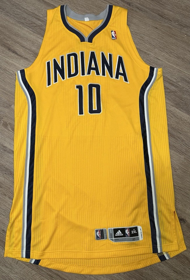 Adidas Jeff Foster #10 Indiana Pacers Jersey Gold 2010-2011 2xl +4 ...