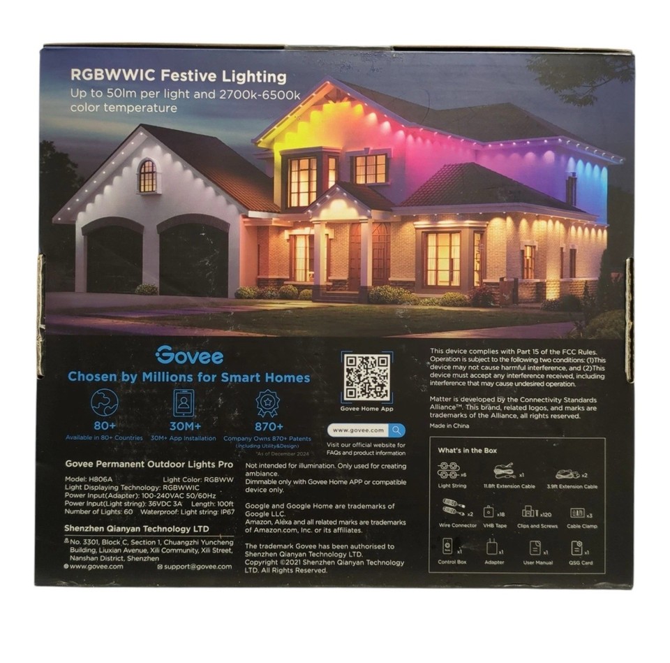 Govee LED Permanent Outdoor Lights Pro 100ft (Missing Adapter ...