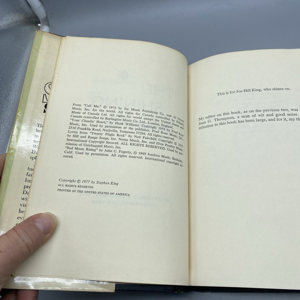The Shining by Stephen King 1977 HC Hardcover BCE Doubleday Horror Book ...
