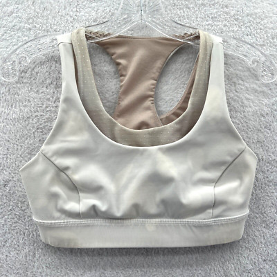 Lululemon Sports Bra Womens Size 6 Small White Cloud Spotted Racerback ...