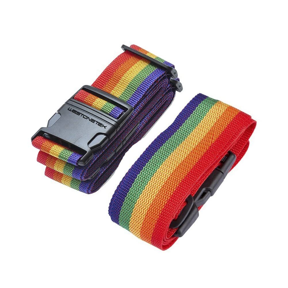 2 Pack Rainbow Luggage Staps Adjustable Suitcase Belts for Travel ...