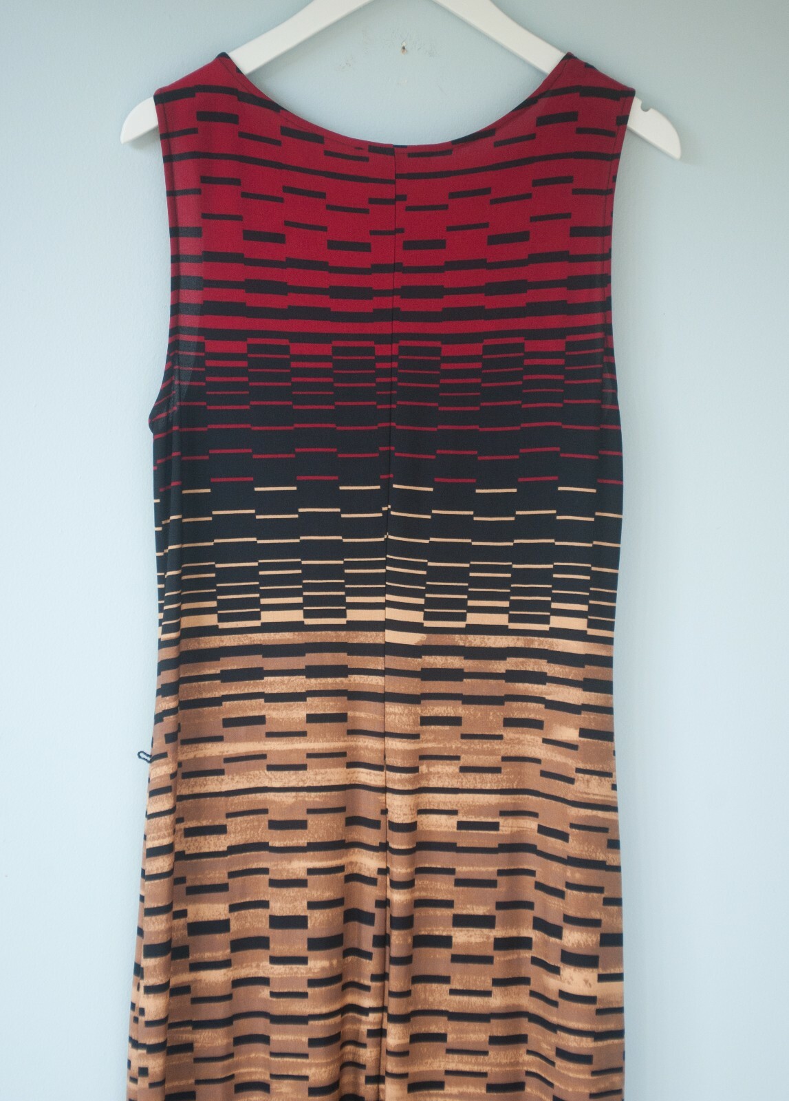SD Collection Women’s Maxi Dress Size 10 Red Black Gold Stripes Casual ...