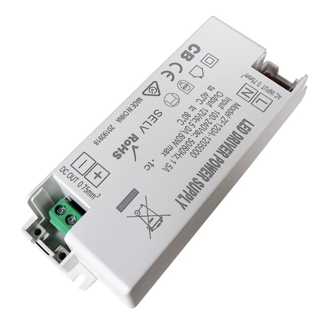 2Pc ZF120A-1205000 12V 60W AC/DC Adapter LED Driver Transformer for LED ...