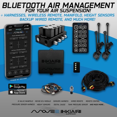 MOVEE - Bluetooth Air Suspension Management + Valve Manifold + Sensors ...