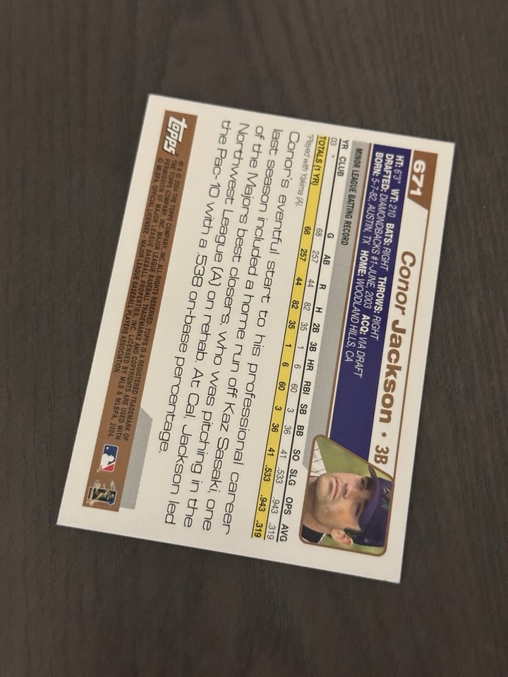 2004 Topps #671 CONOR JACKSON Signed Autographed Auto Baseball Card | eBay