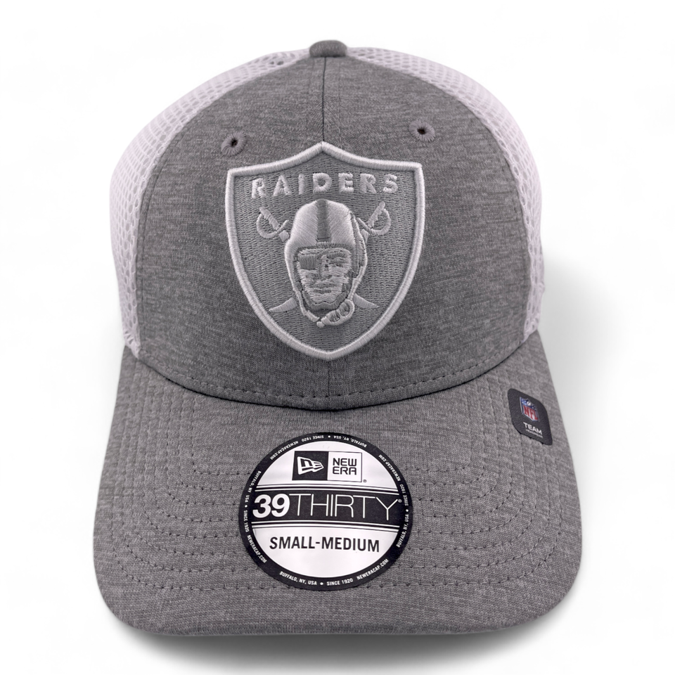 New Era Las Vegas Raiders NFL Grey/White Neo Mesh 39Thirty Flex Fit Hat ...