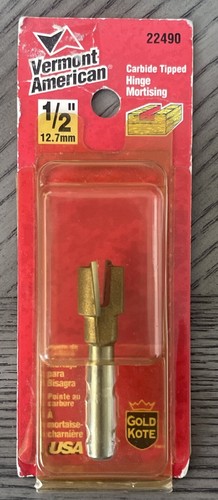 VERMONT AMERICAN - 1/2" HINGE MORTISING ROUTER BIT - 1/4" SHANK - NEW ...