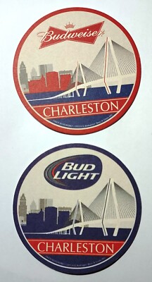 Budweiser Beer Coaster Mat Bud 2013 Charleston SC Design New Anheuser ...