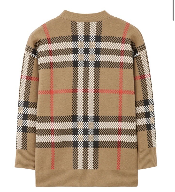 100% Authentic Wool-Blend Check Print Cardigan 8Y | eBay