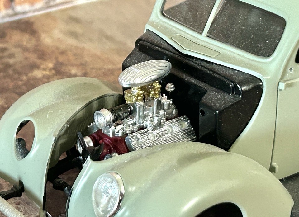 Resin Ford Flathead engine w/ Thickstun Intake For scale model cars,1/ ...