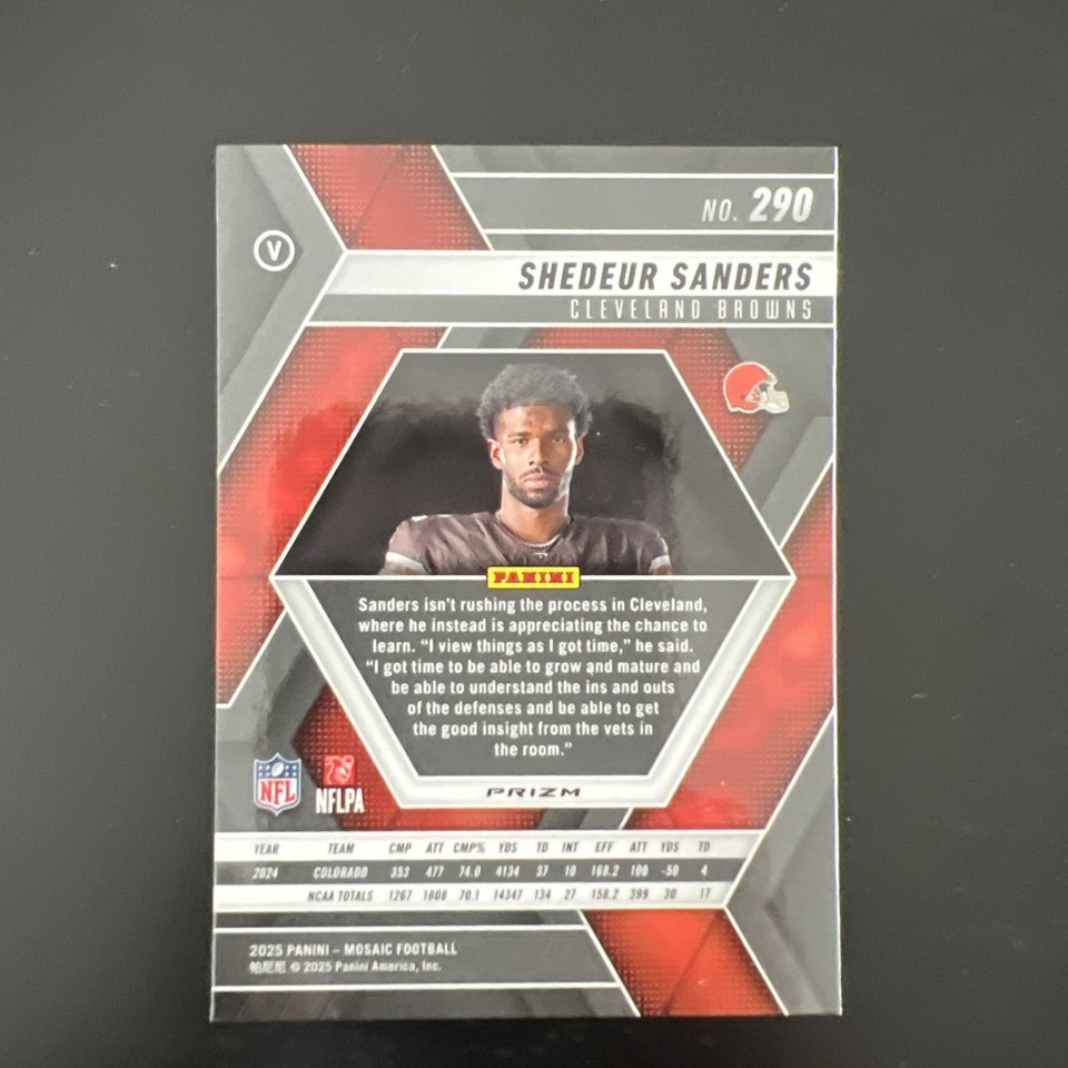 2025 Panini Mosaic Shedeur Sanders Purple Scope Image Variation (RC) No ...
