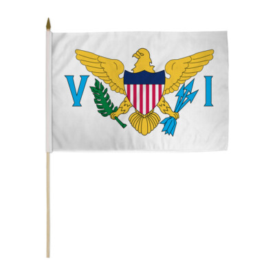 1 Dozen US Virgin Island Flags 12x18in Stick Flag of USVI Flag | eBay
