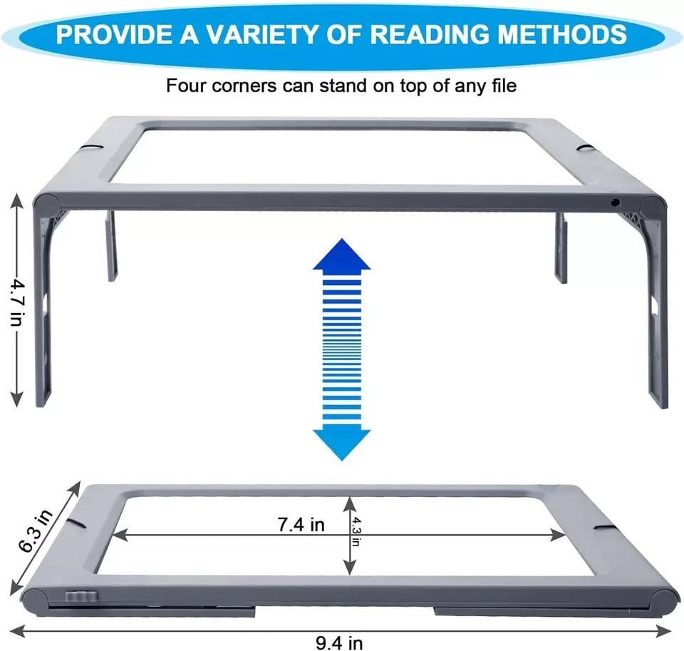 Hands-Free Magnifying Glass Large Full-Page Rectangular 3X Magnifier ...