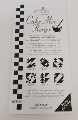 Moda - Cake Mix Recipe - Designed for 5" x 10" Jolly Bars - Foundation ...