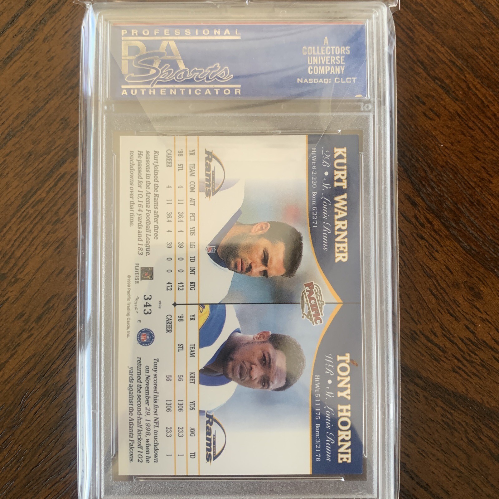 PSA 8 Kurt Warner 1999 Pacific #343 RC Rookie Card HOF Rams NM-MT Hall ...