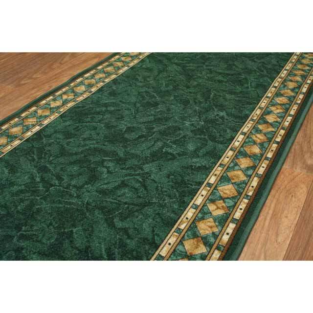 Hallway Runner Carpet Rug Green 67cm Rubber Backed Cheops Per Metre ...