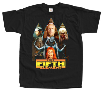 The Fifth Element T SHIRT Tee V6 Movie Poster BLACK Shirt sizes S-5XL ...