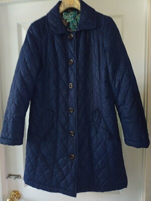 Ladies BM Collection dark blue Quilted Coat Bust 40" Length 34" Size UK ...