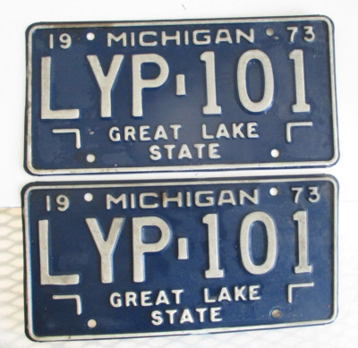 1973 Michigan License Plate Tag LYP 101 | eBay