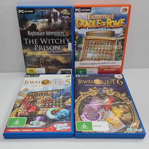Pc Game Bundle x4, The Witch's Prison, Jewel Quest 5&6. Windows XP / 7 ...