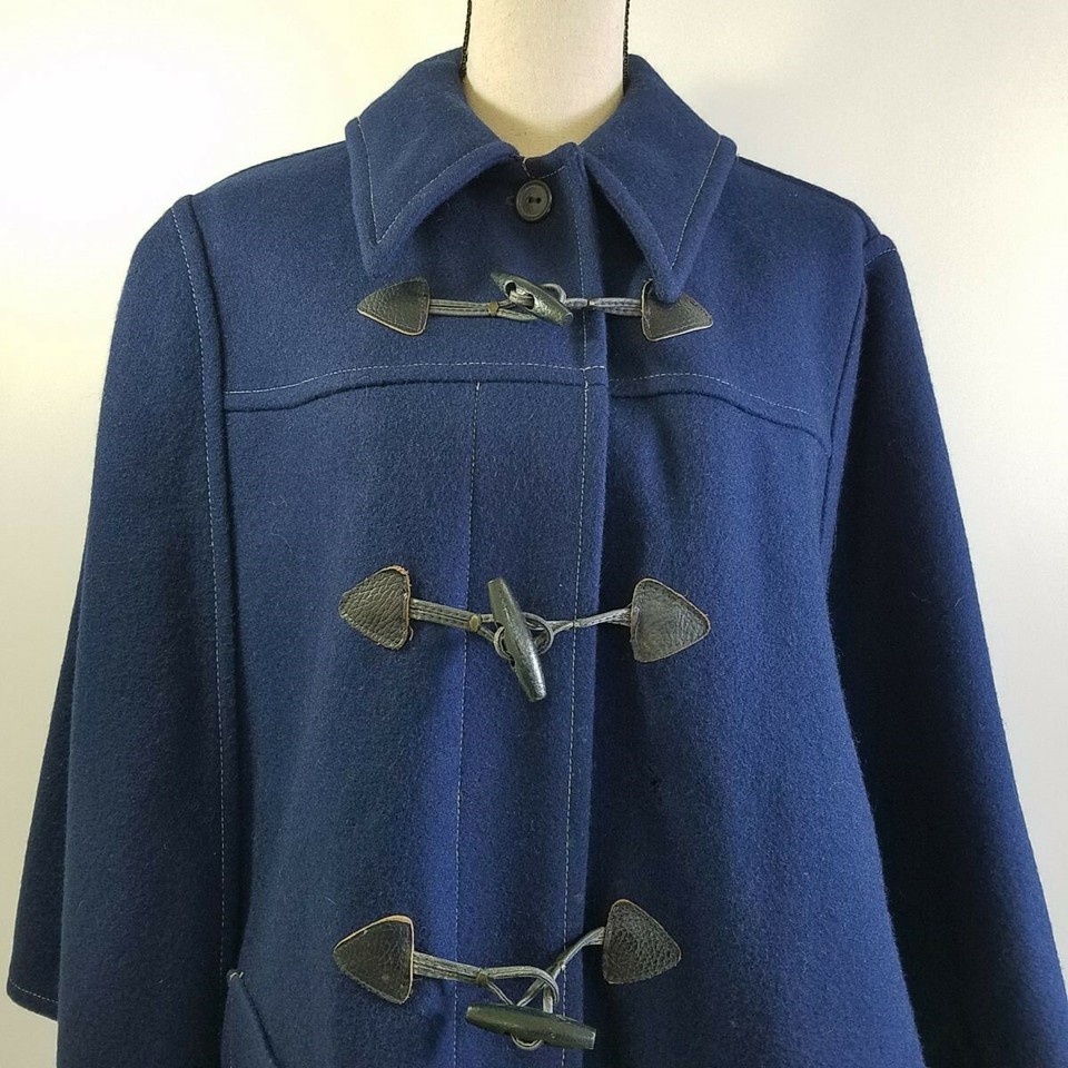 1960s Vintage Pendleton Knockabouts Womens Wool Cape Navy Blue with Toggles | eBay