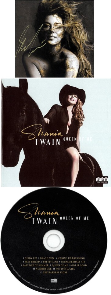 Shania Twain signed 2023 Queen of Me Art Card with Album Cover Booklet ...