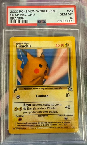 Spanish PSA 10 Snap Pikachu #26 ⚡Gem Mint 2000 Pokemon World Collection ...