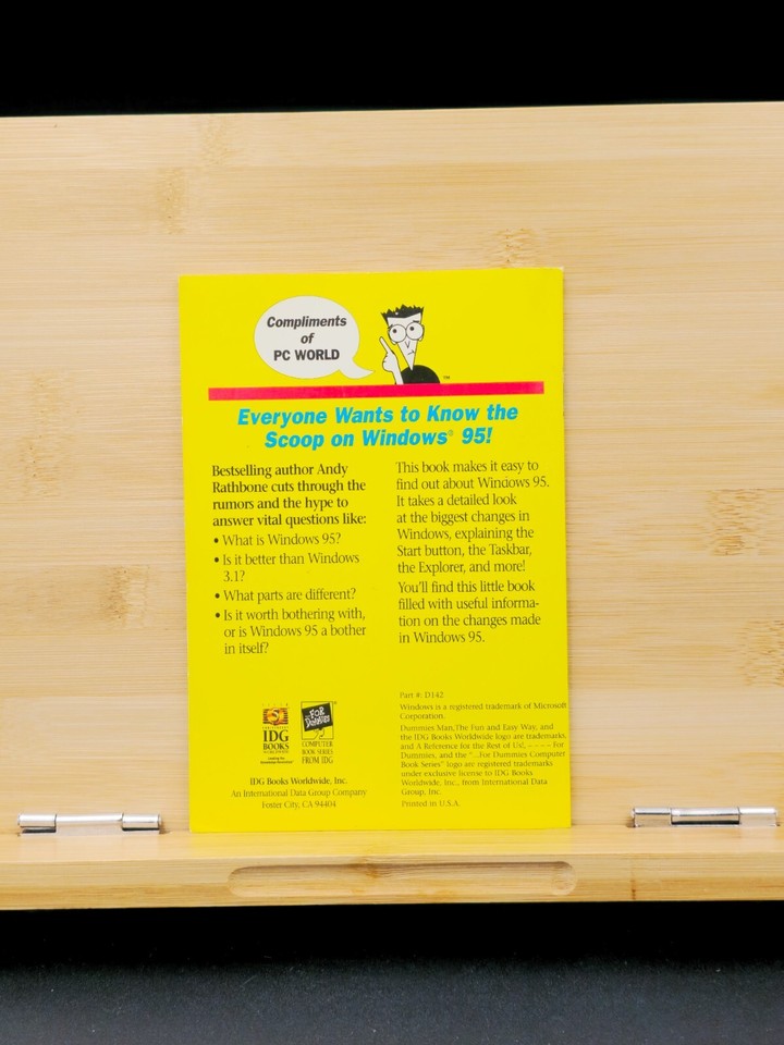 Windows 95 for Dummies Book by Andy Rathbone Paperback Book - **POCKET ...