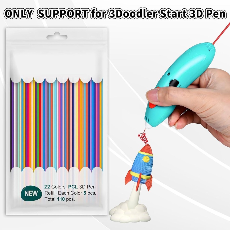 22 Colors 3D Doodler Pen Refill Packs for 3D Printer Filament, 3D Printer Pen... | eBay