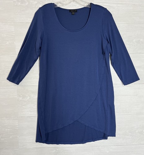 J. Jill Wearever Collection Blue Smal Petite Tunic Wrap Front Tulip Hem ...