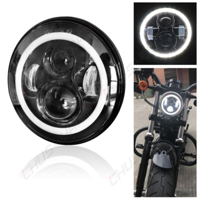 5.75" LED Headlight Halo DRL for Honda Shadow VT 600 700 750 1100 VTX ...
