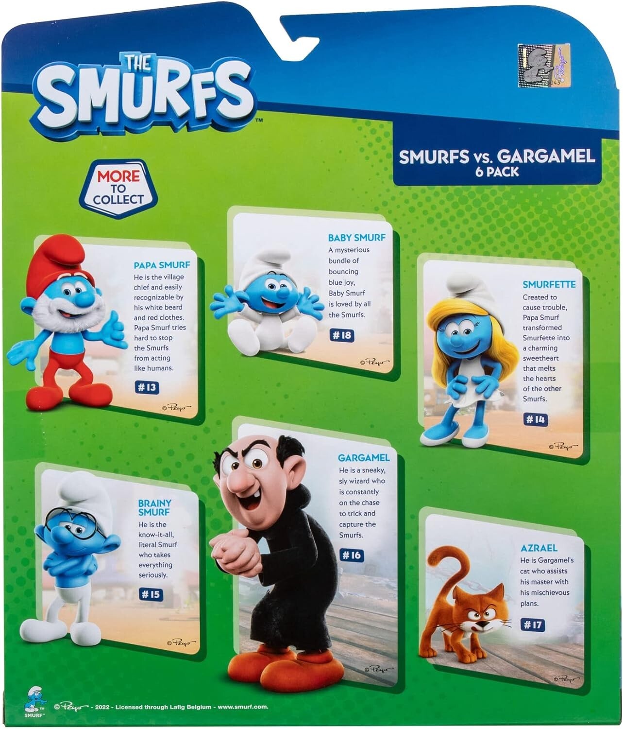 Licensed THE SMURFS 6 Pack Posable Figure Set SMURFS vs. GARGAMEL ...