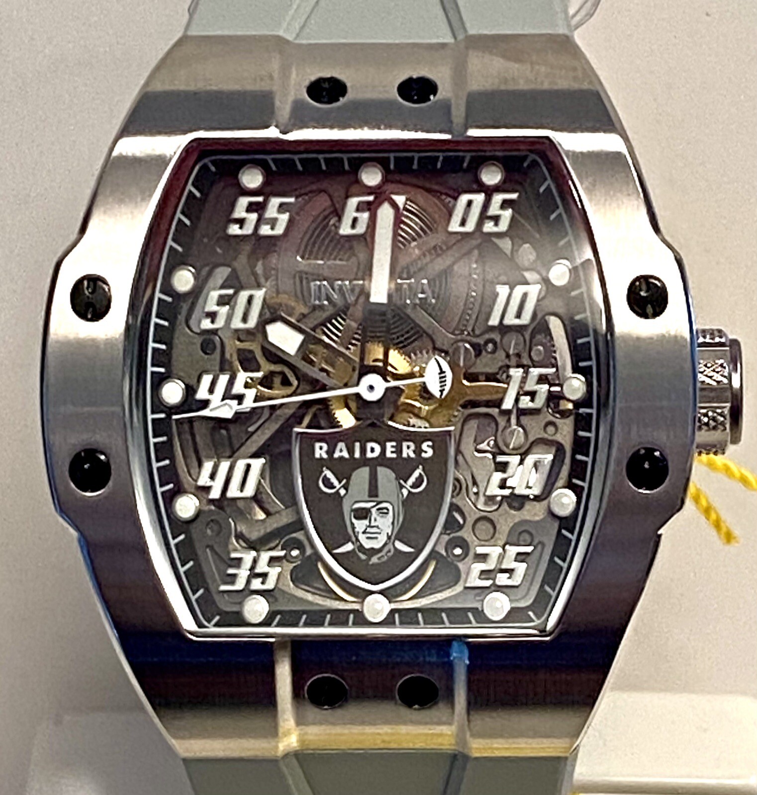 44mm NFL-RAIDERS | Auto Skeleton | Gray Silicone Strap | DIABLO Invicta ...