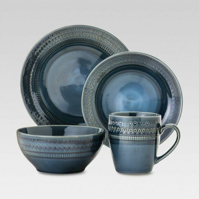 Threshold Kingsland Dinnerware Set (16 Piece) - Blue for sale online | eBay